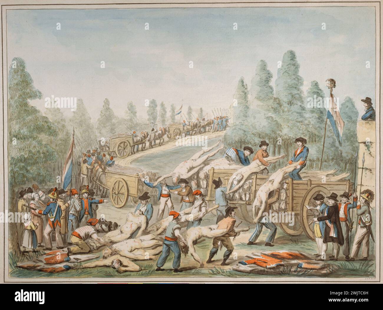 Attributed to Etienne Béricourt. "The transport of corpses during the ...