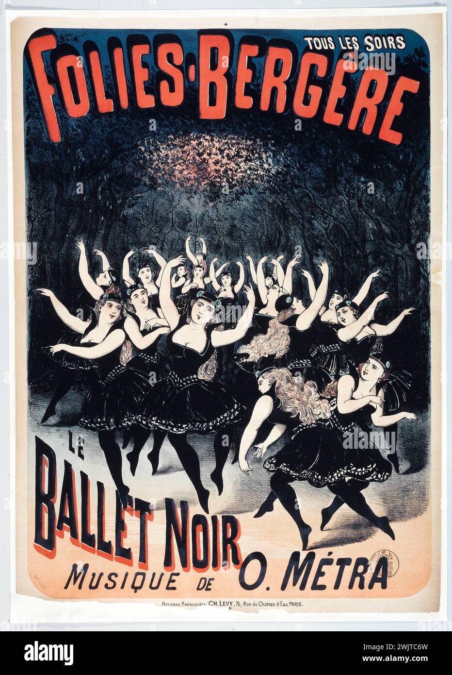 Charles Lévy. Folies-Bergère, the black ballet. Poster. Color ...