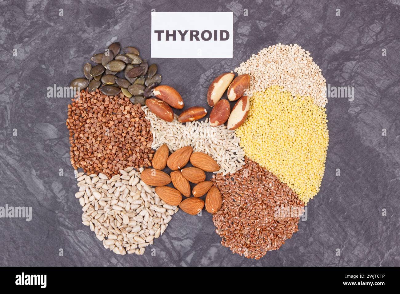 Ingredients as best nutritious food for healthy thyroid. Natural eating ...