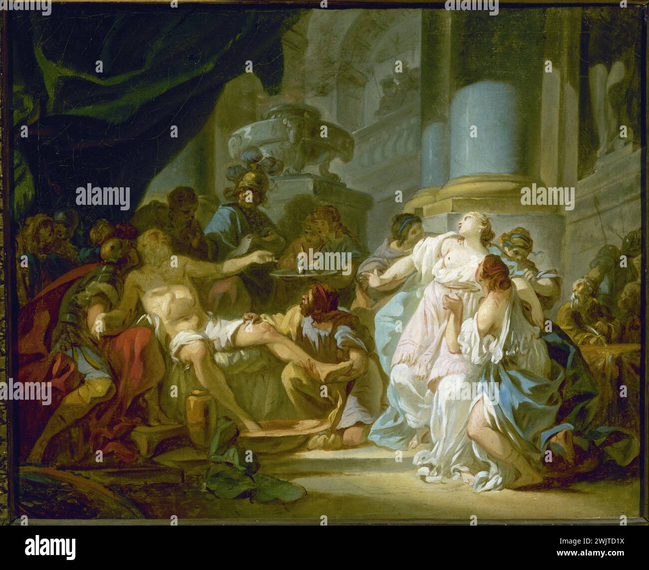 Jacques-Louis David (1748-1825). "The death of Seneca". Esquisse, 1773 ...