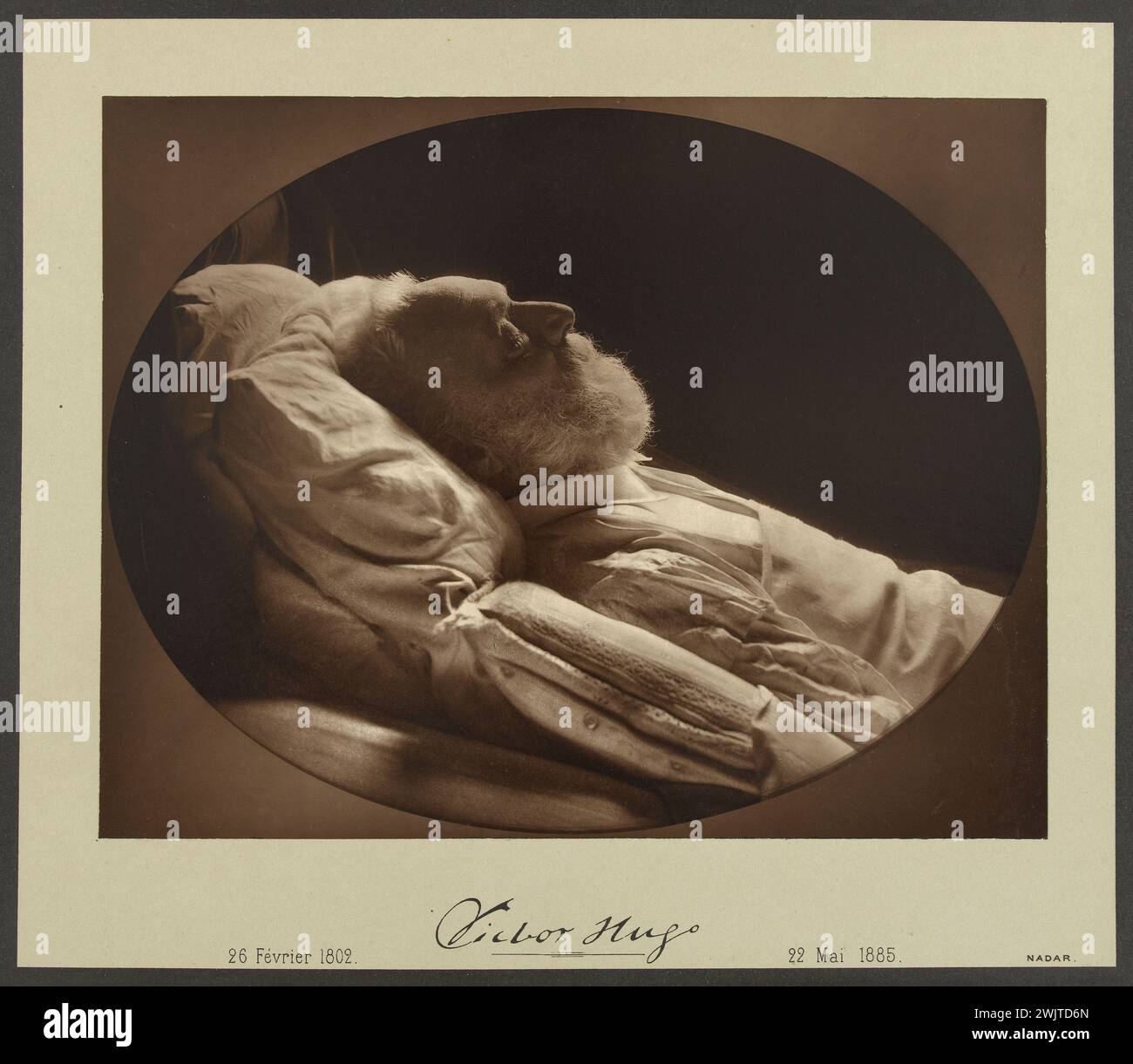 Victor Hugo on his deathbed, right profile ", May 22, 1885. Photography ...