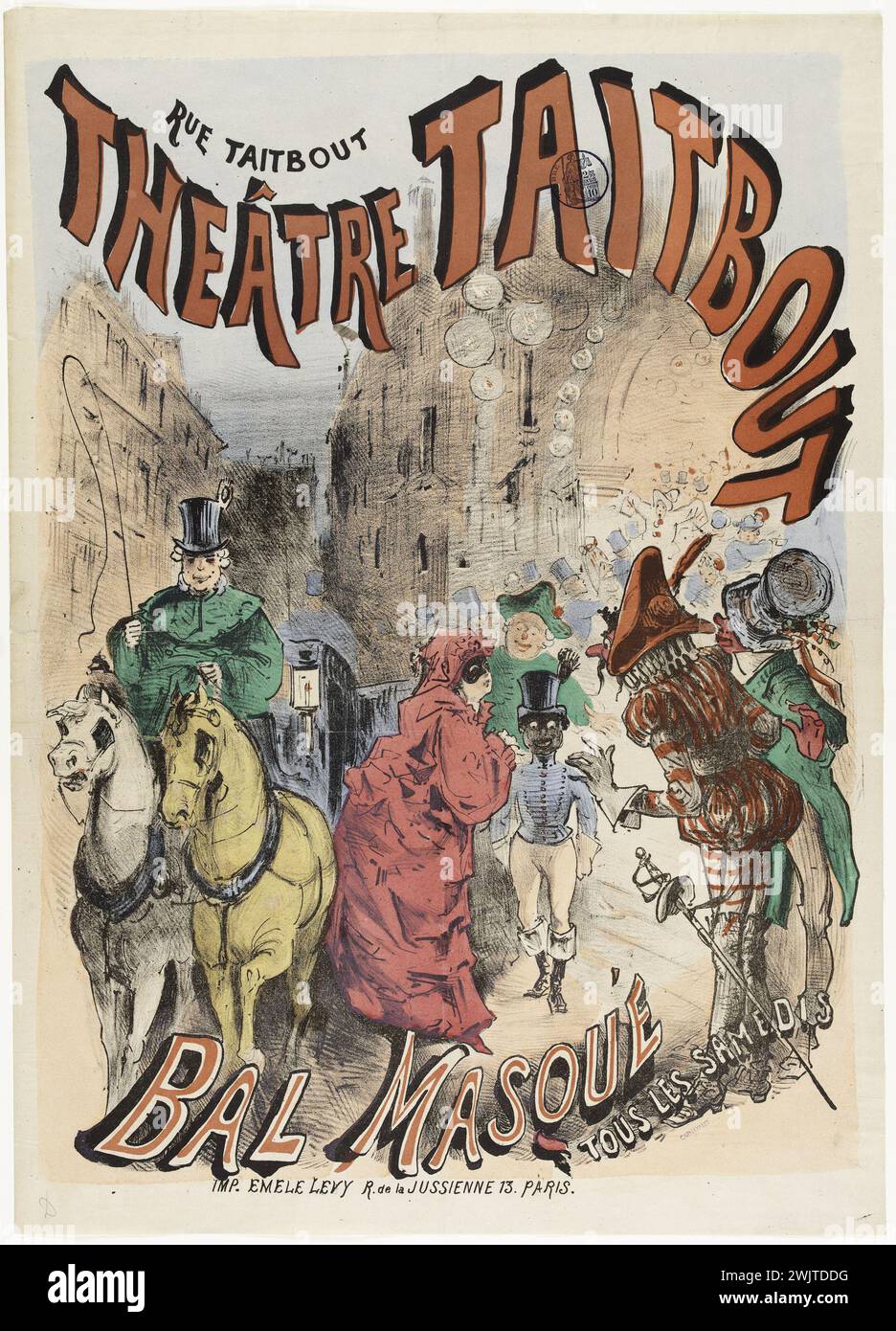 Anonymous. "Rue Taitbout, Taitbout theater, masked ball, every Saturday ...