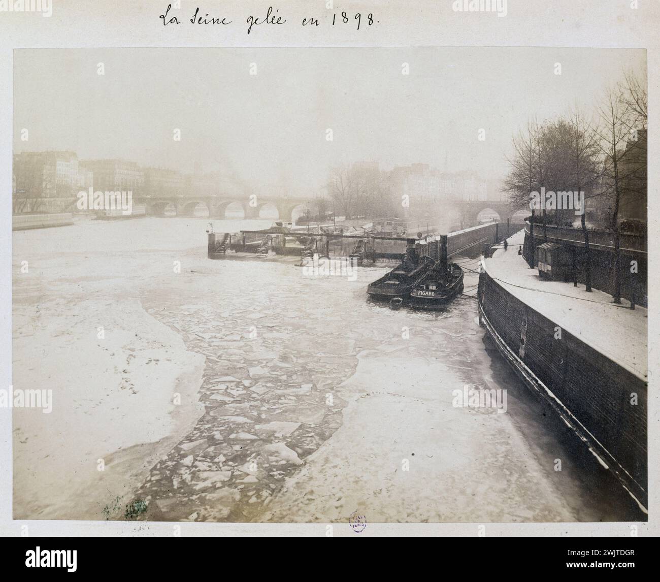 The Seine frozen in 1898 ". Photography by Albert Brichaut. Paris ...