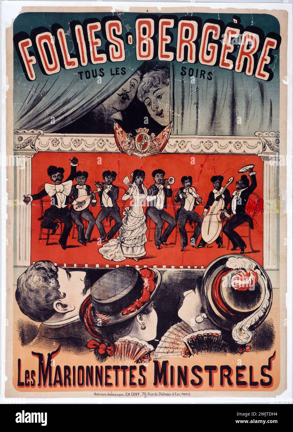 Charles Lévy. Folies-Bergère, Les Puppets Minstrels. Poster. Color ...