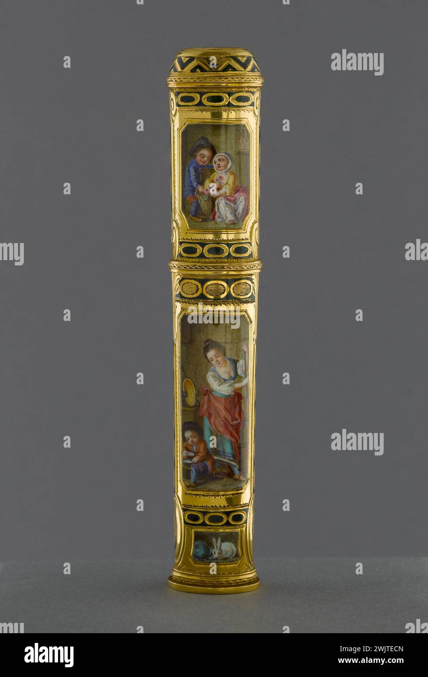 Wax. Now chopped and enameled decorated with genre scenes inspired by ...