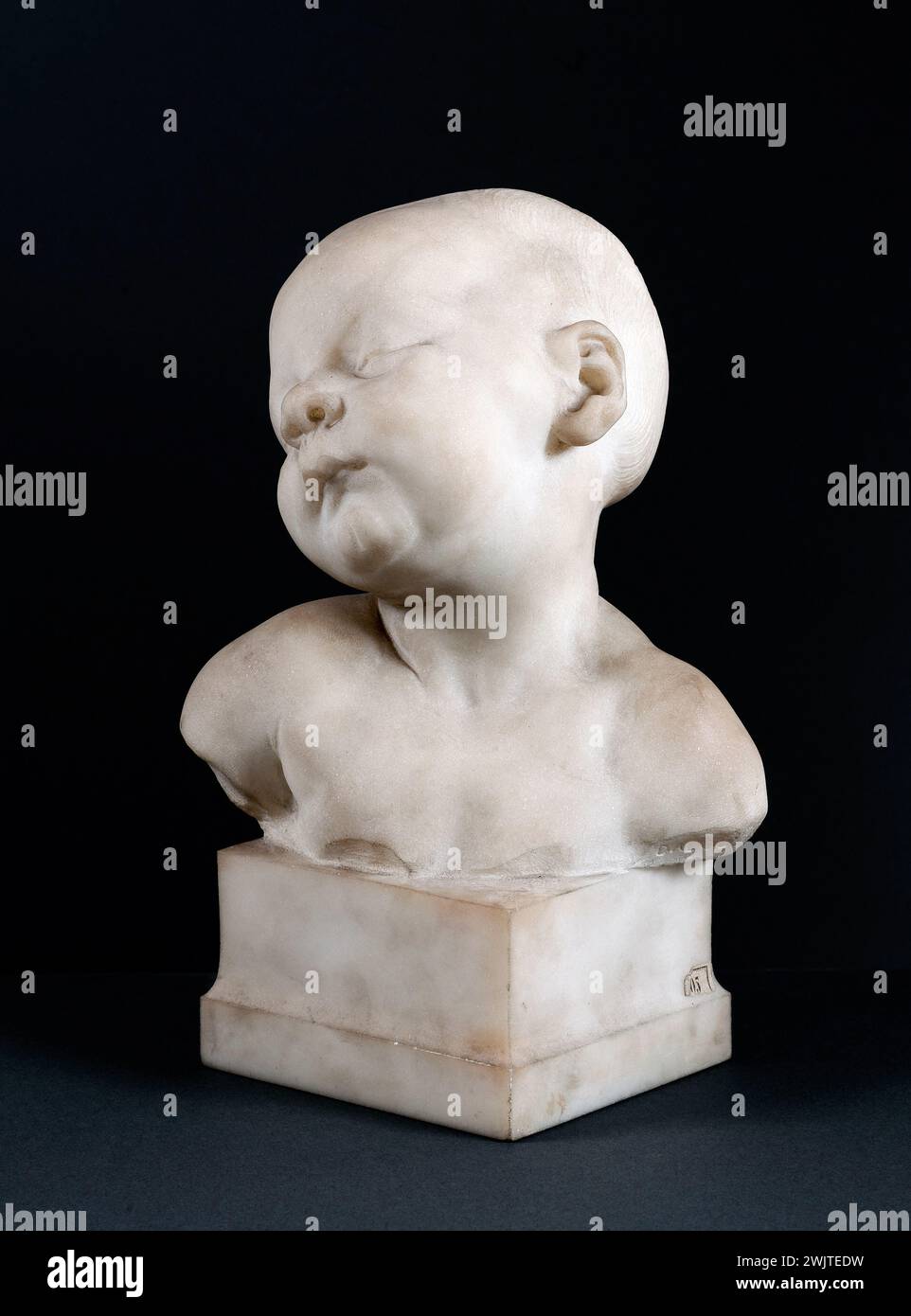 Aimé-Jules Dalou (1838-1902). "Sleeping baby bust". Marble, S.D. Museum ...