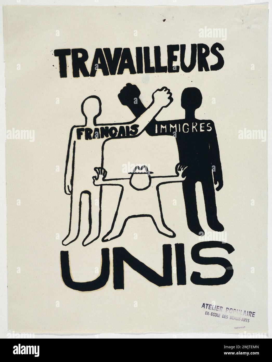 French workers united immigrants ". Poster. Serigraphy. 1968. Paris ...