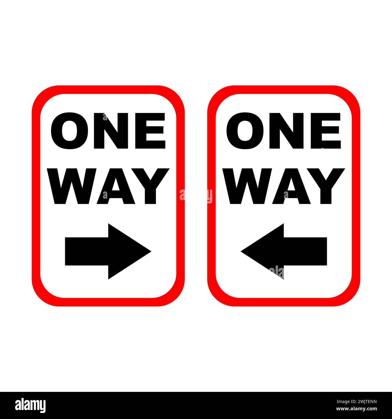 Sign isolated. Vector One Way Sign Icon, Right and Left Sign. One Way ...