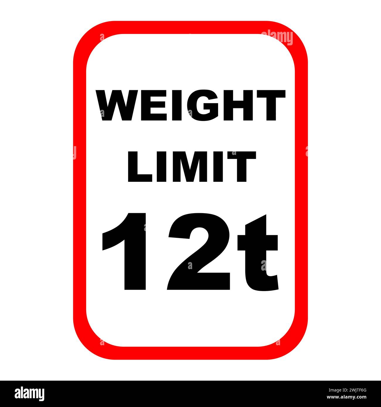 Vector graphic of a black Weight Limit highway sign. It consists of the ...