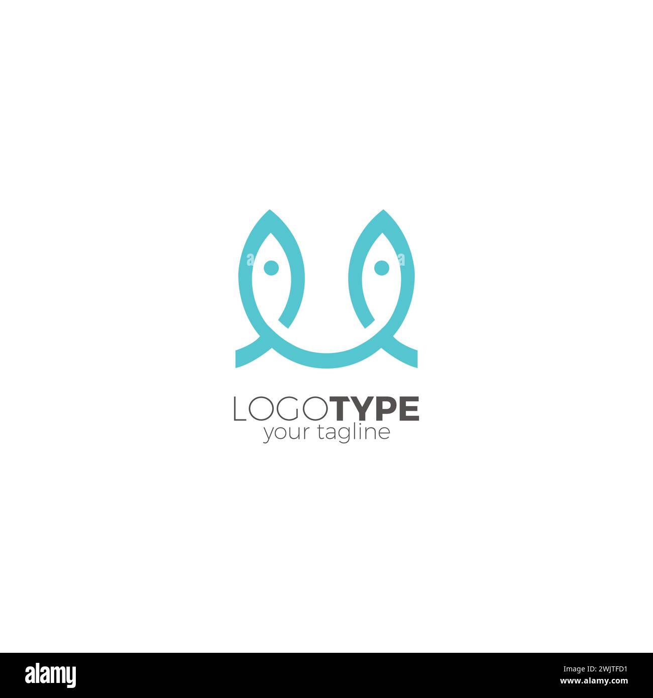 Two Fish Smile Logo. Smile Fish logo Design Stock Vector Image & Art ...