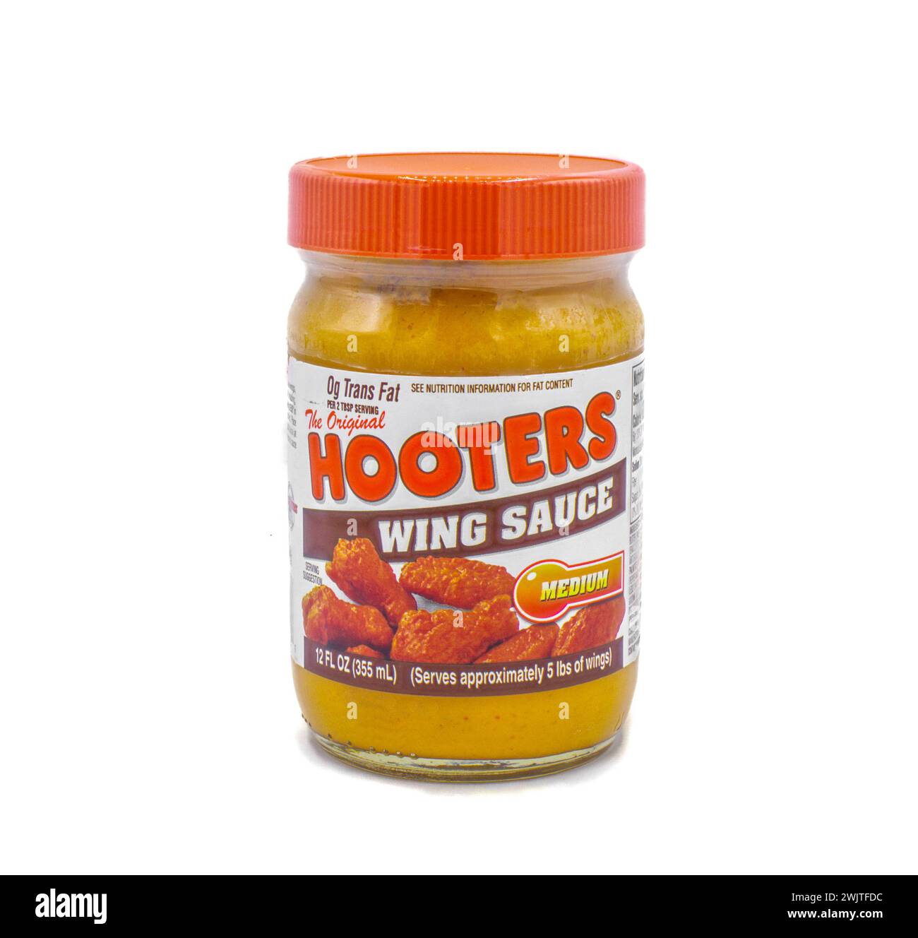 Ocala, Florida 2-16-2024 Original Hooters medium wing sauce packaged in ...