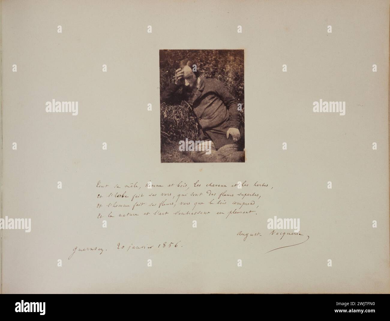 Album Allix, 1855-1860 ", Auguste Vacquerie with Autograph Quatrain ...
