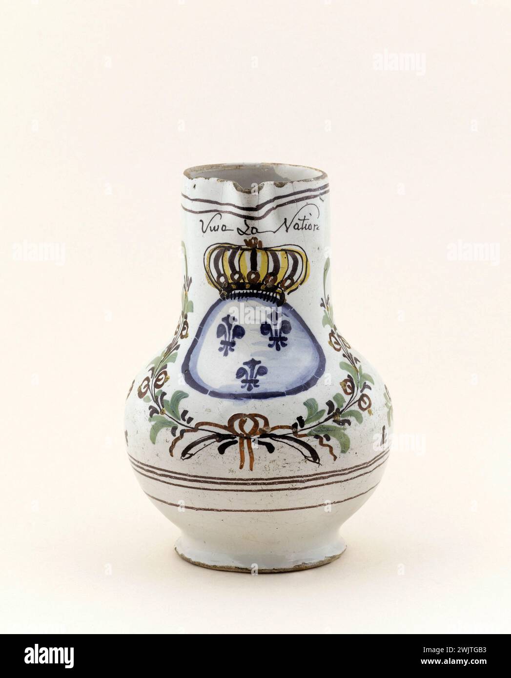 Pichet "Long live the nation". Earthenware. 1790-1791. Paris ...