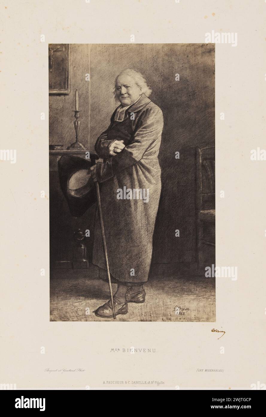 Gustave Brion. Bishop Bienvenu, Illustration for "Les Misérables ...