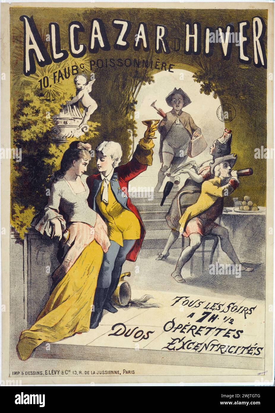 Emile Levy. "Winter alcazar, operetta, duos, eccentricities". Poster ...