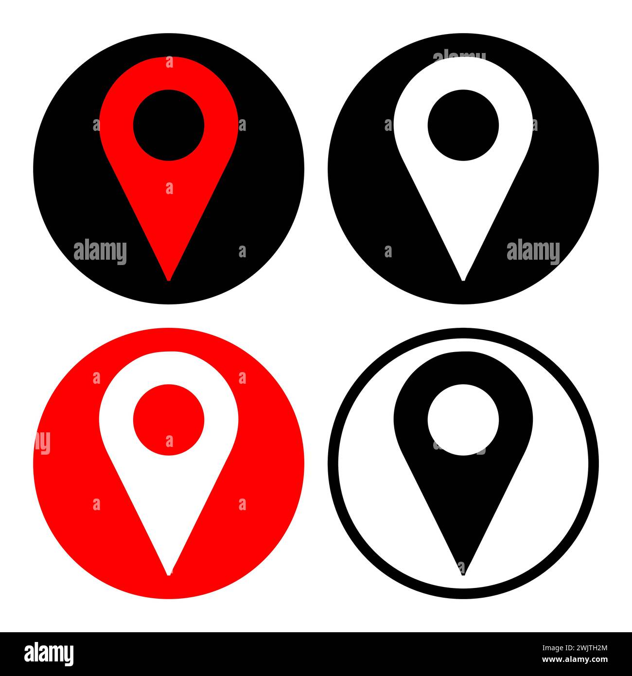 set of icons with pointer. Location icon vector. Search Map location ...