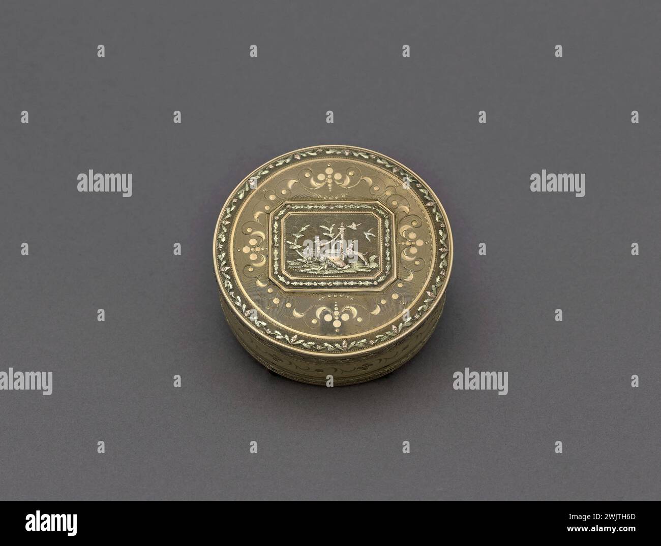 Round gold in color. Now guilloche and chiseled. Switzerland, 1780-1790 ...