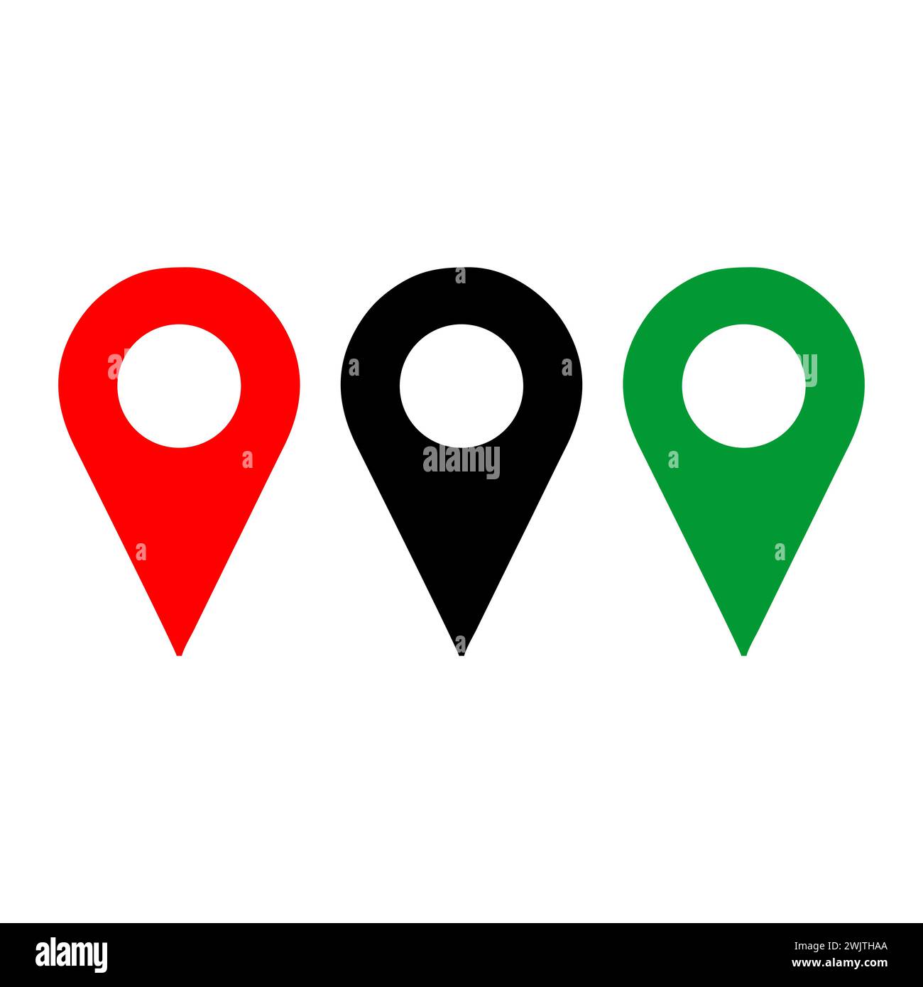 set of icons with pointer. Location icon vector. Search Map location ...