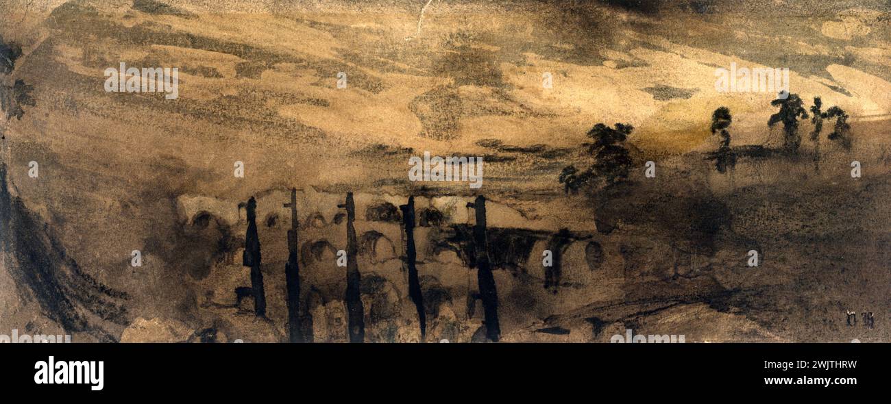 Victor Hugo (1802-1885). "Aqueduct with three floors of arcades". Plume ...