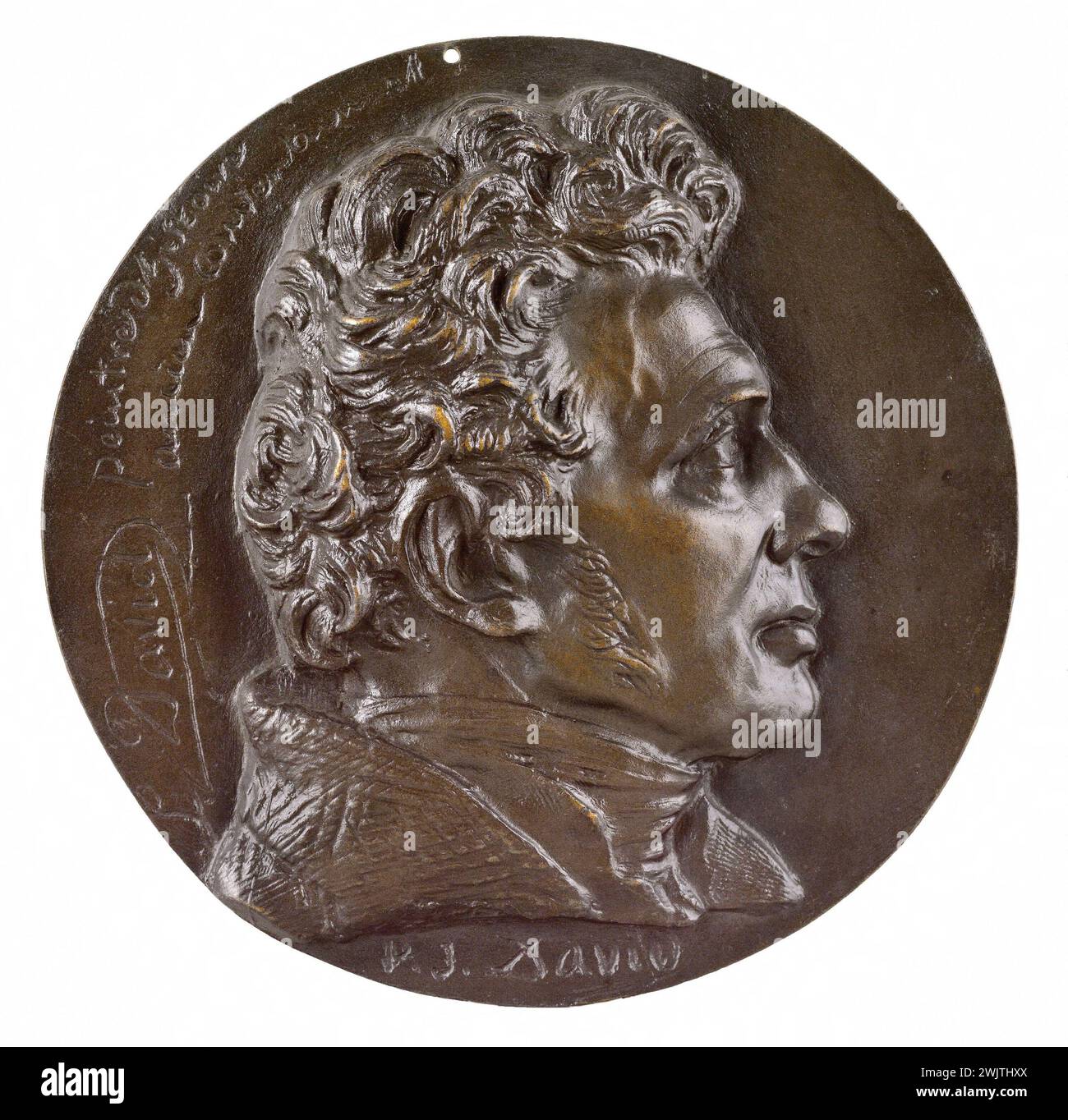 David d'Angers (1788-1856). Portrait of Jacques-Louis David (1746-1825), painter. Bronze, sand ...