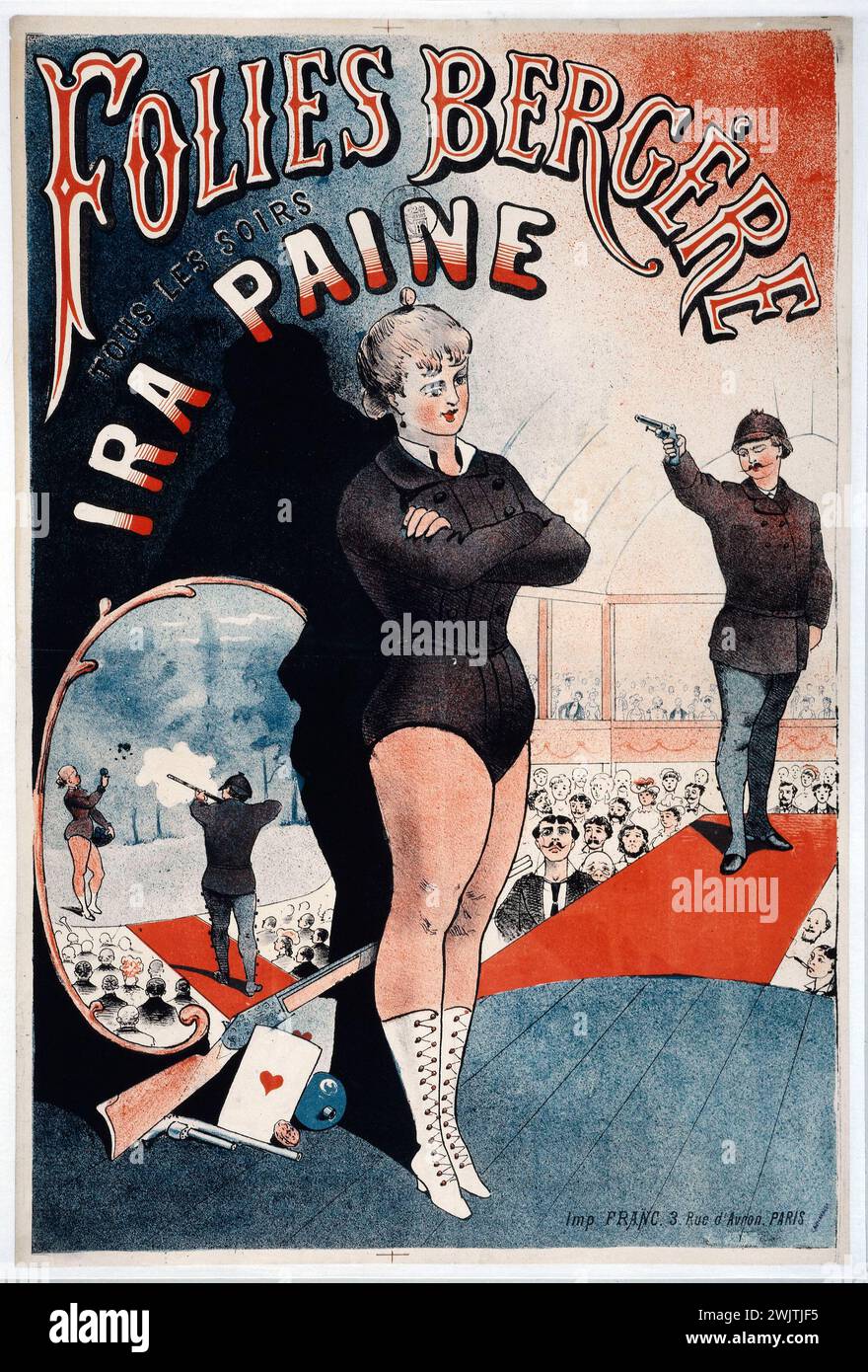 Printing franc. Folies Bergère, will go paine. Poster. Color ...