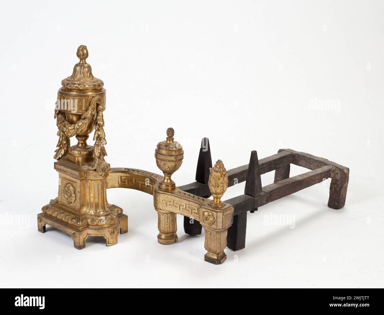 Fire. Chenet. Chiseled and gilded bronze. 1785. Paris, Carnavalet ...