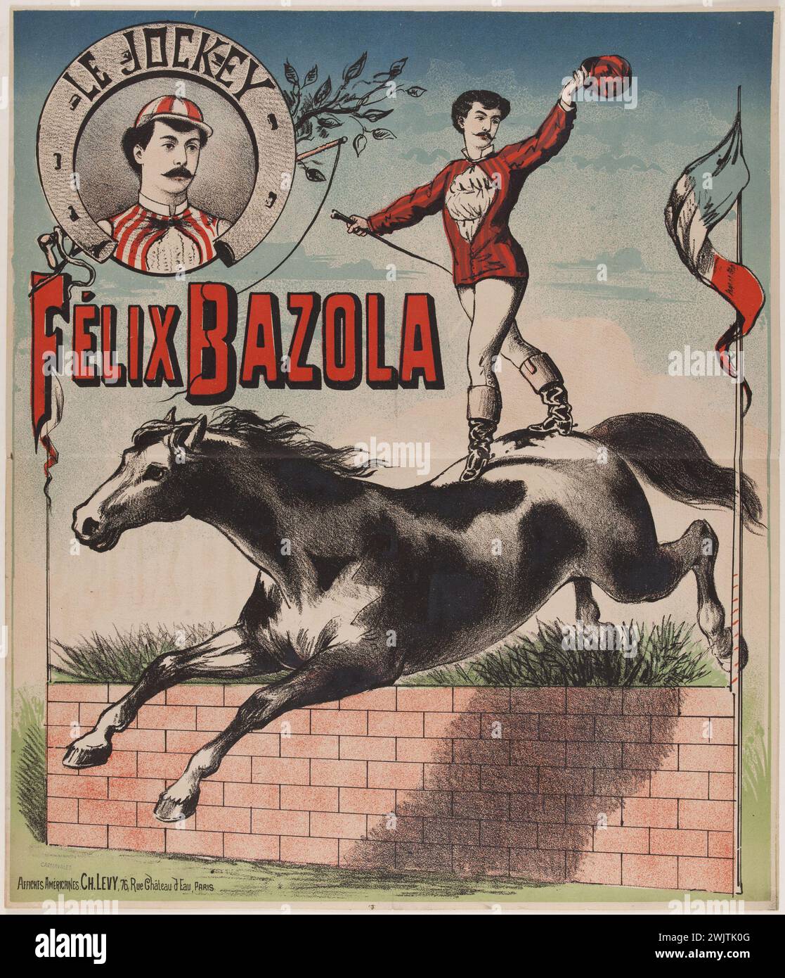 Poster for Félix Bazola's show. Color lithography. 1880-1900. Paris ...