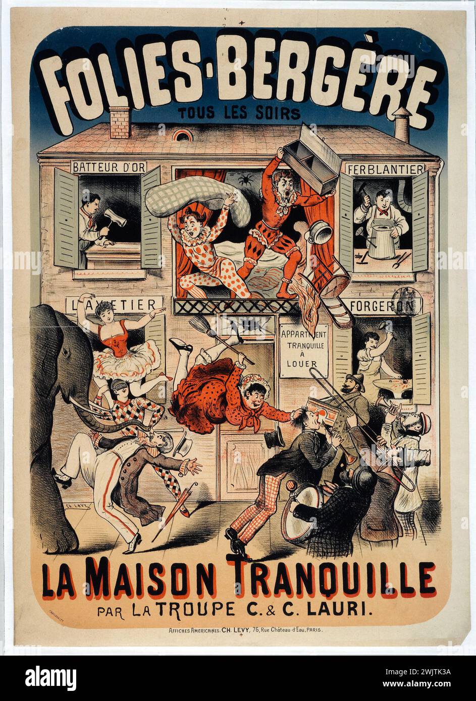 Charles Lévy. Folies-Bergère, the house quiet by the C. & C. Lauri ...