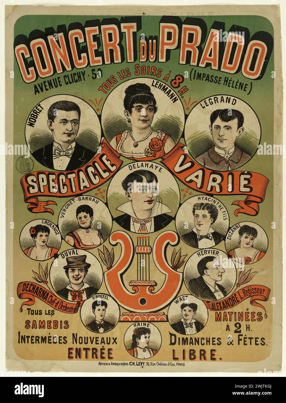 Poster for the Prado concert, Paris. Color lithography. 1880-1900 ...
