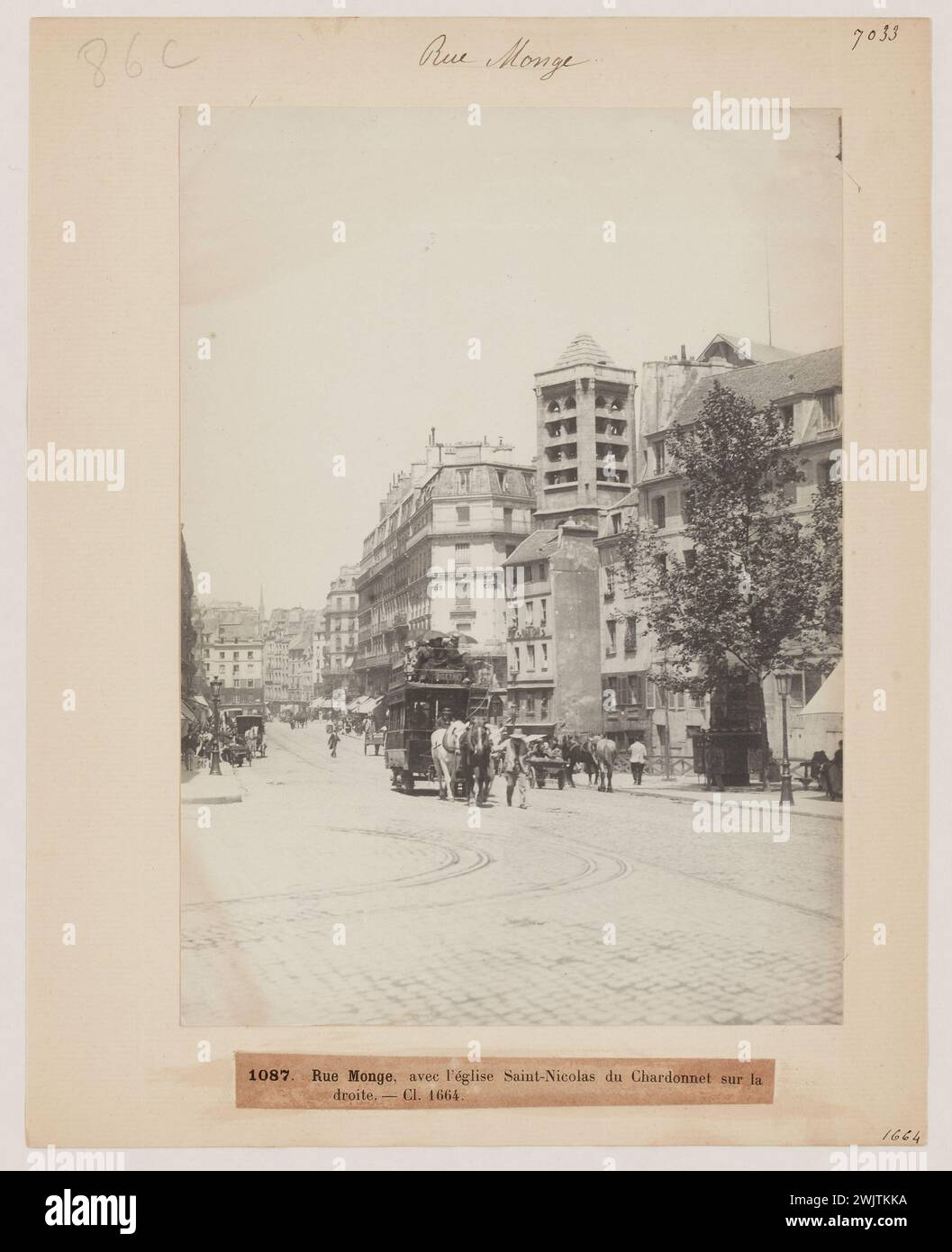 Blancard, Hippolyte (1843-D.1924), omnibus circulating on the roadway, the Saint-Nicolas-du ...