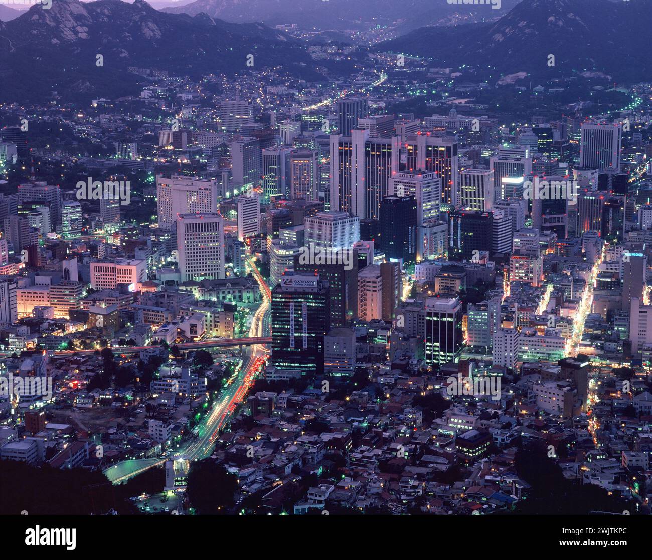 South Korea. Seoul. Panoramic overview of city at night Stock Photo - Alamy