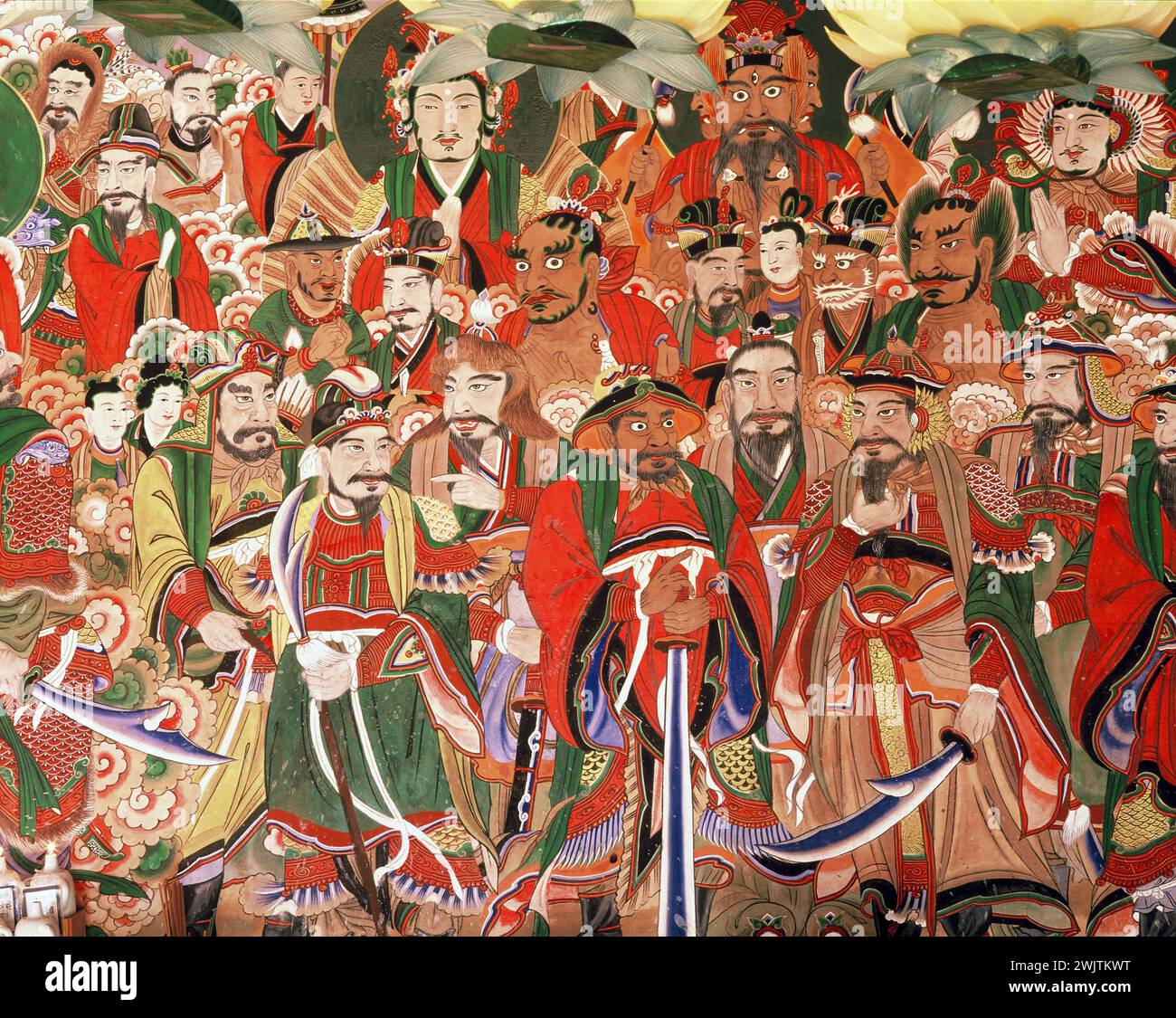 South Korea. Gwangju. Buddhist Temple painting Stock Photo - Alamy