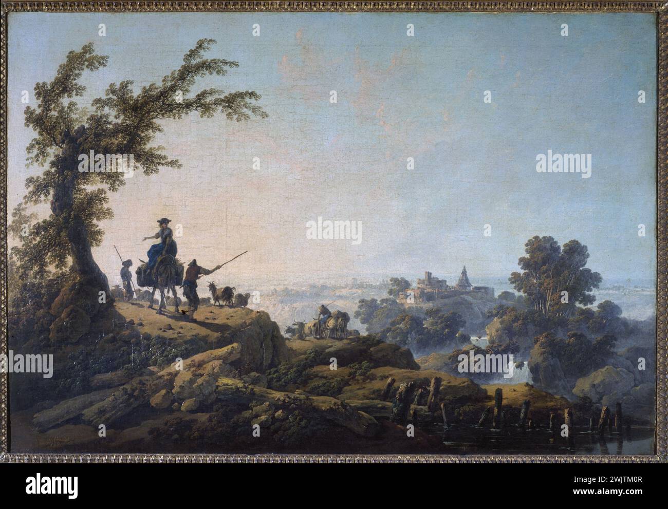 Jean Pillement (1728-1808). "Animated landscape, 1785". Oil on canvas ...