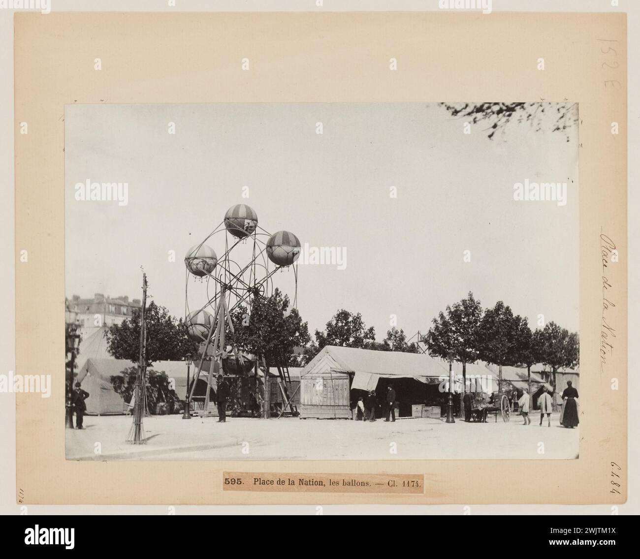 Blancard, Hippolyte (1843 - D.1924), balloons during a fair (?) Place de la Nation, 11th and ...