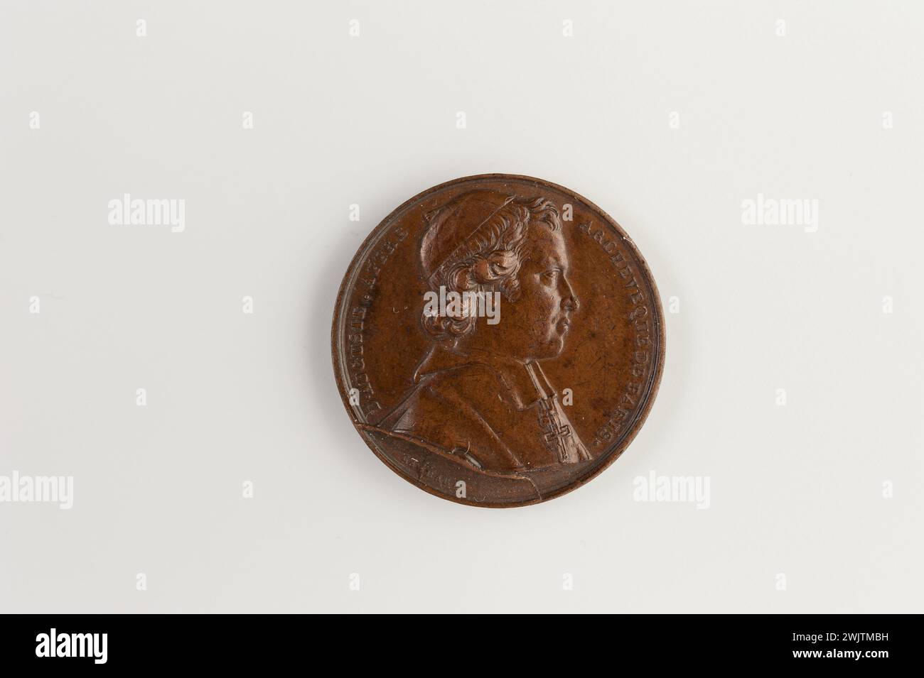 Carnavalet museum, medal collection Bust law of Mgr affre to the right ...