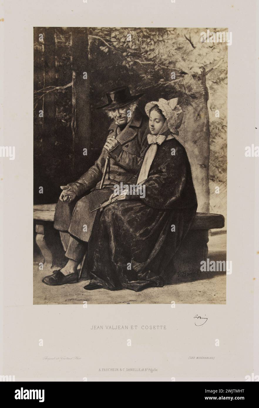 Gustave Gustave Brion. Jean Valjean and Cosette, illustration for "Les ...