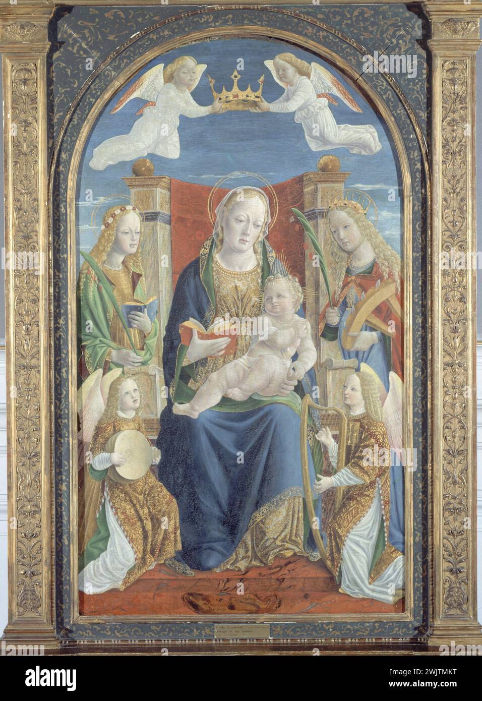 Attributed to Antonio Da Pandino (15th century). "Virgin and child, Saint Catherine, Saint ...
