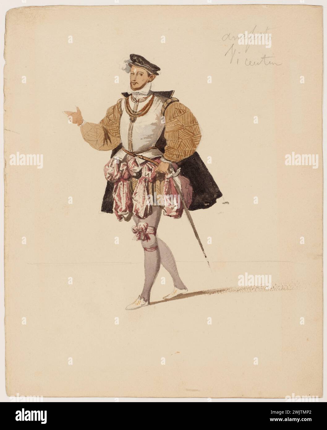Louis Boulanger. "Anafesto Galeofa, costume model for Angelo, tyrant of ...