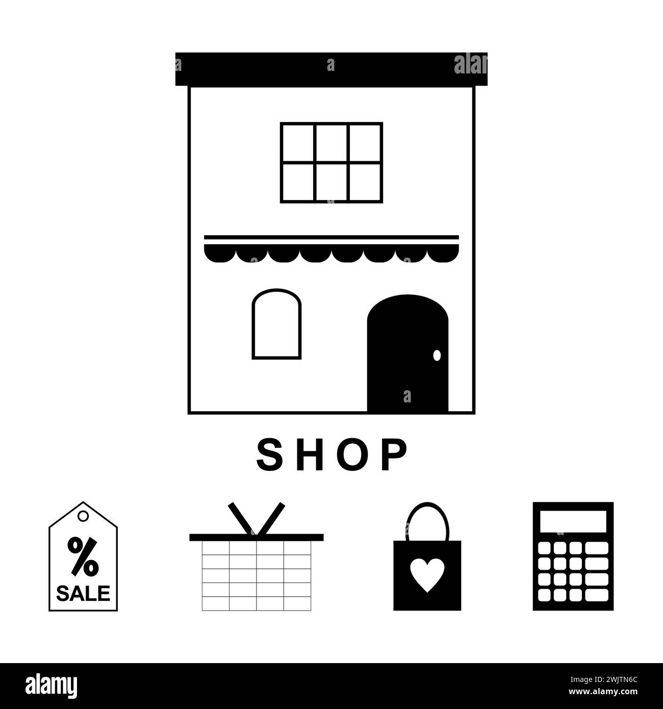 Store Building Design Store Icons Set Shopping Icon Set Online
