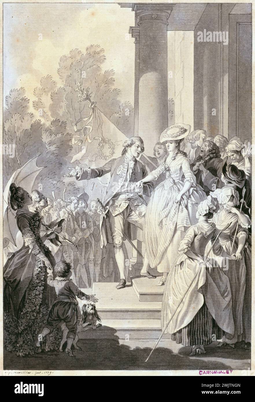 Clément Nicolas Marillier. "Summer allegory - Illustration of the poem ...