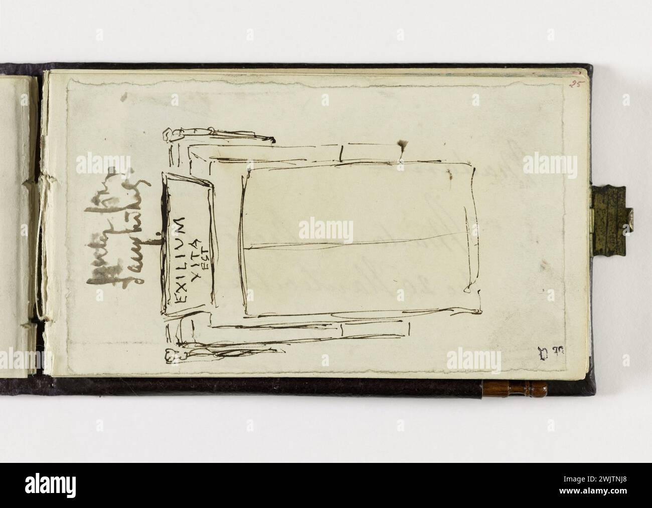 Victor Hugo (1802-1885). Exile of life; Au -dessus du dessin: Perl ...