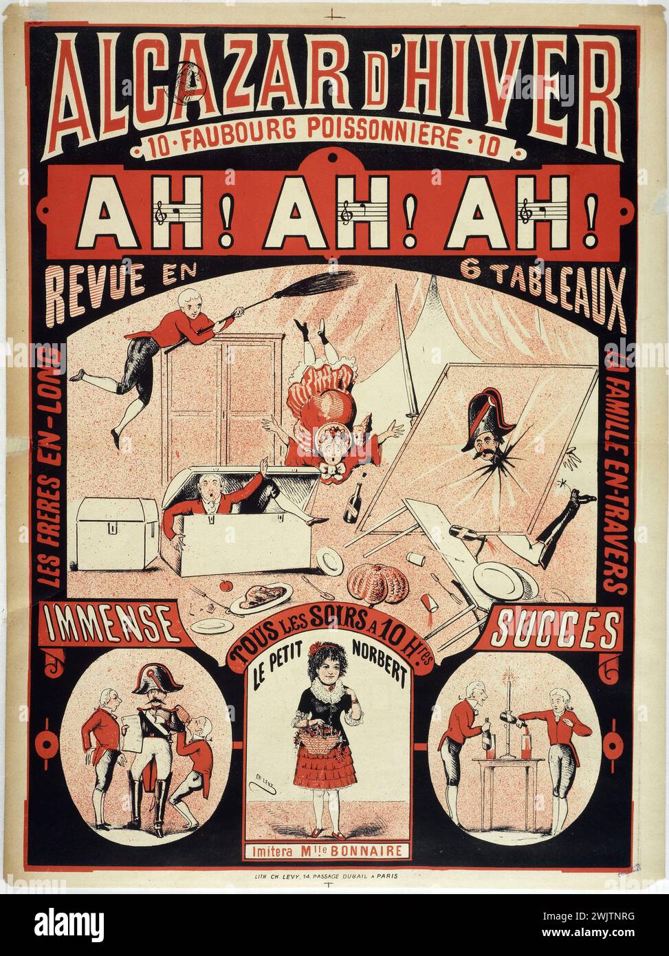 Charles Lévy. "Winter Alcazar, Ah! Ah! Ah!, Revue". Poster. Color ...