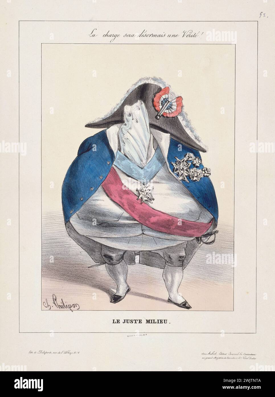 Charles Philipon (1806-1862). "The happy medium - the charge will now ...