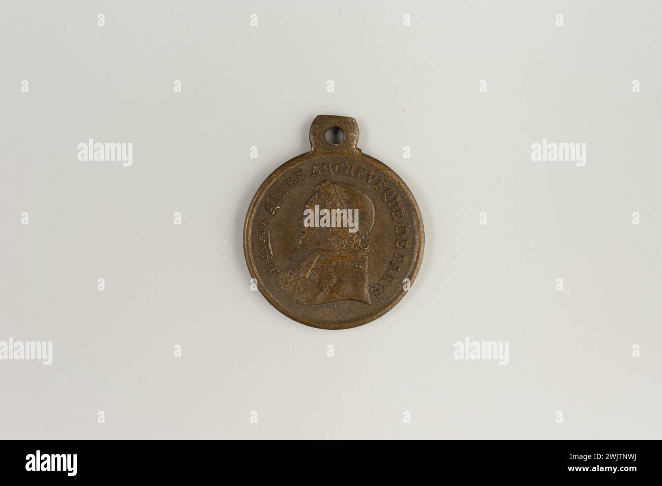 Carnavalet museum, medal collection Bust right of Bishop Affre on the ...