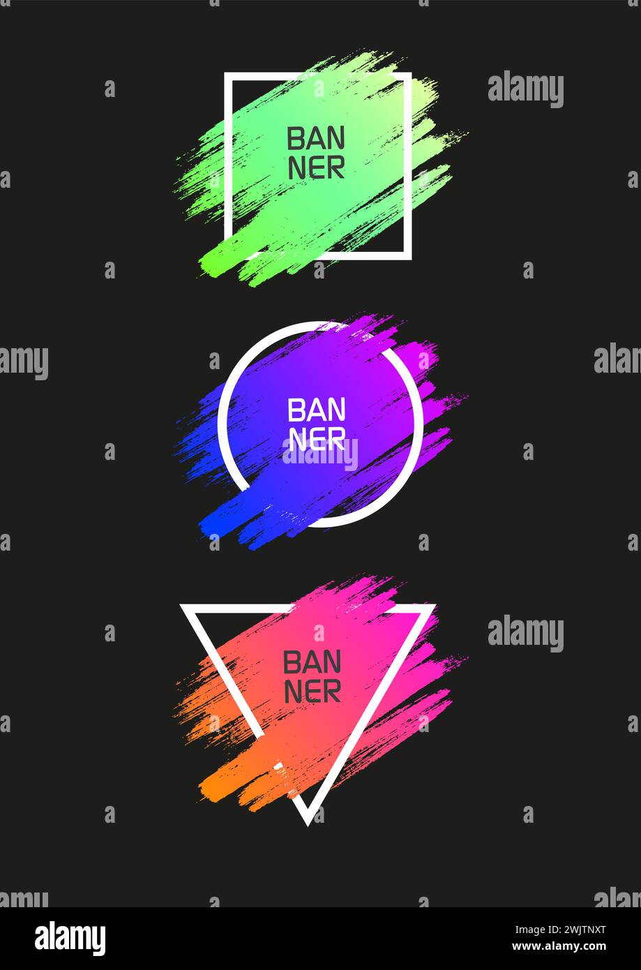 Bright gradient banner .Advertising stickers, vector.Vertical banner ...