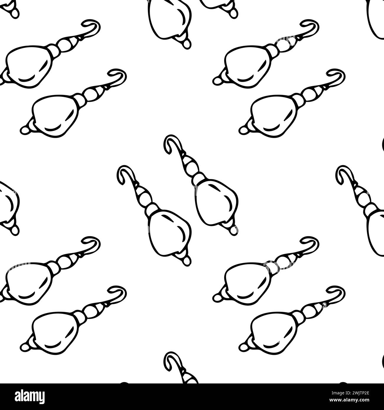Seamless pattern of sketches earring for woman. Vector illustration on ...