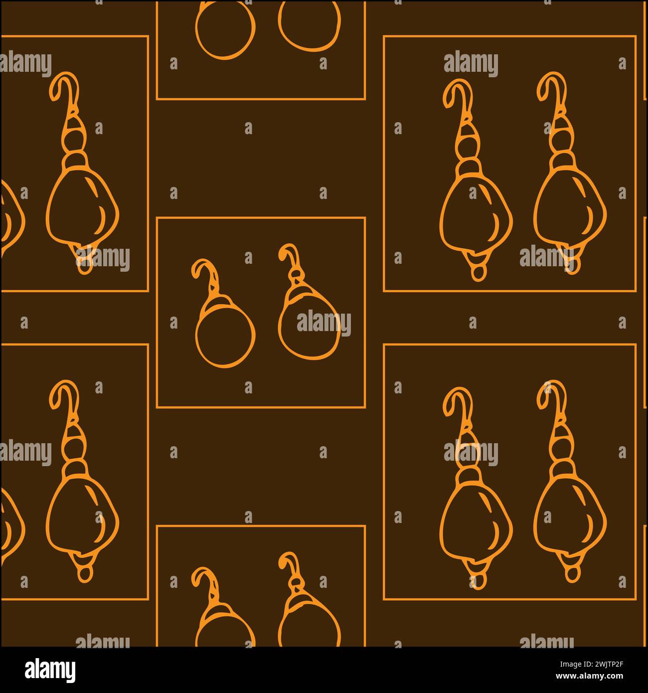 Seamless pattern of sketches earring for woman. Vector illustration on ...