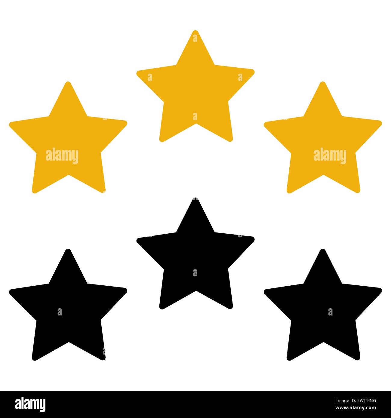 Three yellow stars colors. Achievements for games. Customer rating ...