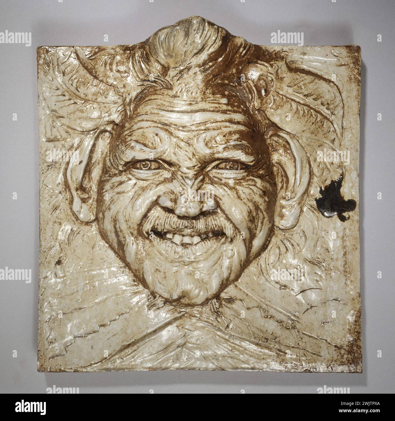 Jean Carriès (1855-1894). "Floor, wall covering: grotesque mask ...