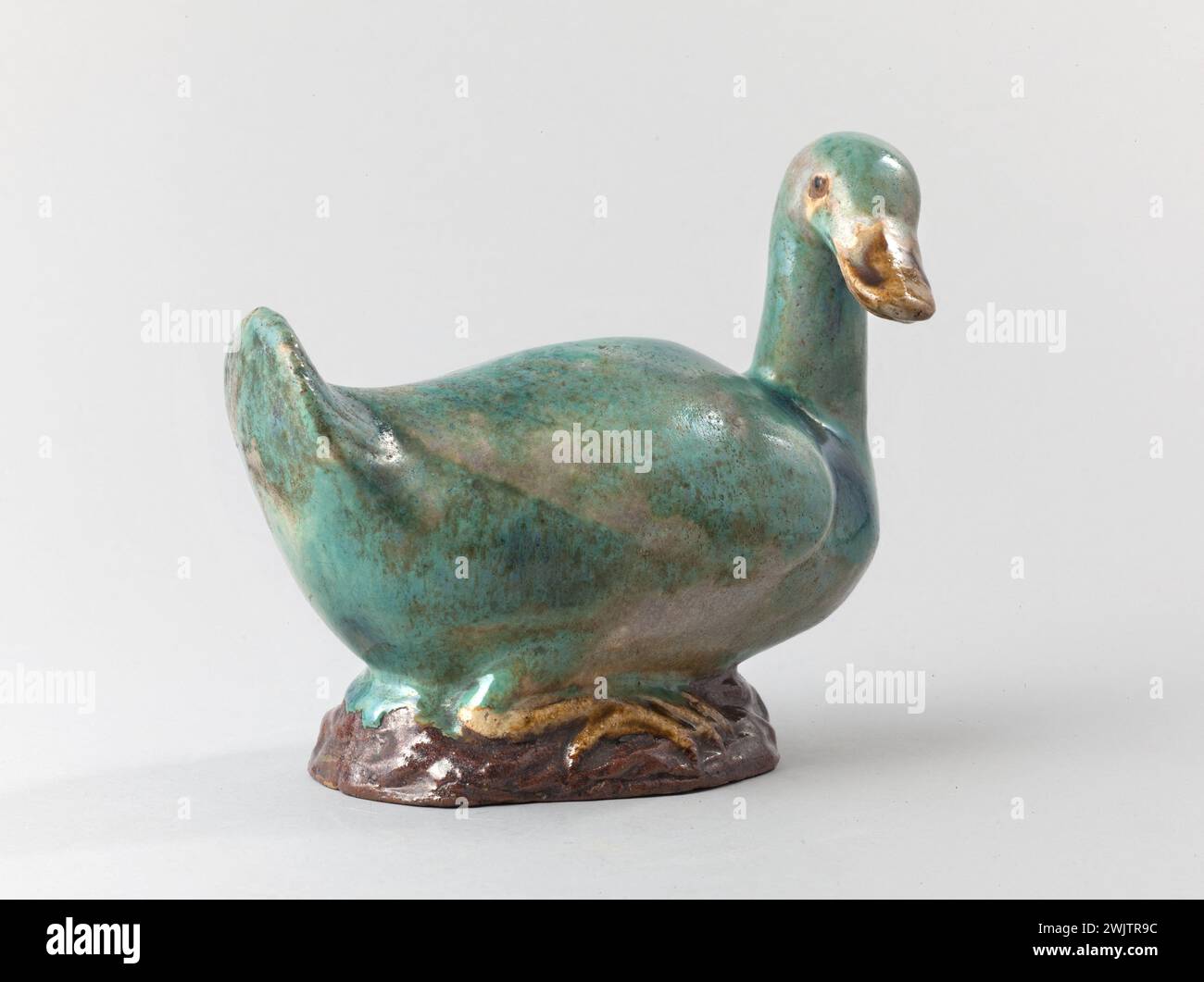 Duck. Blue covered sandstone with turquoise reflection, rock, brown ...